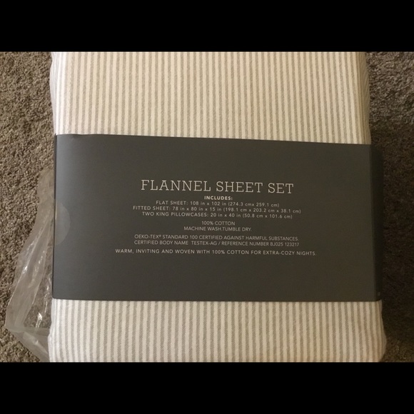Threshold | Bedding | King 4 Piece Flannel Sheet Set Nwt | Poshmark